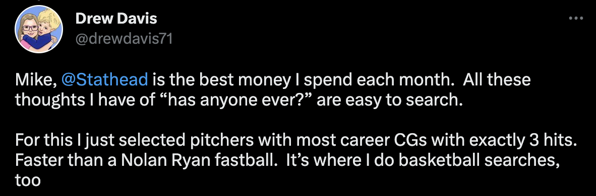 Sports fans like you use Stathead | Learn More